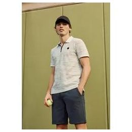 Poloshirt Street One MEN, Herren, Gr. XXL (46), hellwei&szlig;, Web, 90% Baumwolle, 6% Polyester, 4% Elasthan, gestreift, normal normal, hoch geschlossener Ausschnitt, abgesteppt, Shirts, im soften Baumwoll-Mix