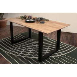 Esstisch ATLANTA 140 / naturfarben / 140x80 / U-Gestell Schwarz