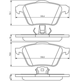 Bosch Bremsbelagsatz, Scheibenbremse 0 986 494 158 vorne rechts links f&uuml;r VOLVO 30793231 274285 30793265