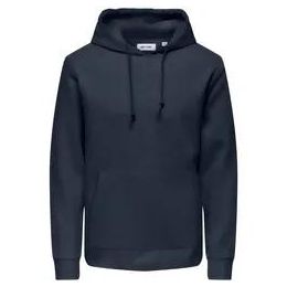 Only & Sons Kapuzensweatshirt ONLY & SONS "ONSCHASE REG HOOD SWEAT OTL", Herren, Gr. XXL, navy blazer, angeraute Sweatware, Obermaterial: 52% Baumwolle, 48% Polyester, unifarben, regular fit normal, ohne Ausschnitt, Rippb&uuml;ndchen, Sweatshirts