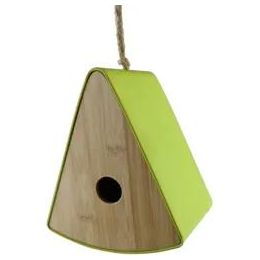 Dekofigur AM Design "Vogelhaus "Pyramide" aus Bambus", gr&uuml;n, B:12cm H:20cm, Bambus, Dekofiguren, in gelb, pink oder gr&uuml;n