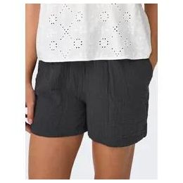 Shorts Only "ONLTHYRA SHORTS NOOS WVN", Damen, Gr. S, N-Gr, phantom, Web, Obermaterial: 100% Baumwolle, unifarben, regular fit kurz, Hosen Shorts, Baumwolle, regular fit