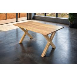 Baumkantentisch Murcia / naturfarben / 120x80 / X-Gestell Holz