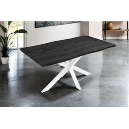 Esstisch JOSY / graufarben / 160x85 / Spider-Gestell Wei&szlig;
