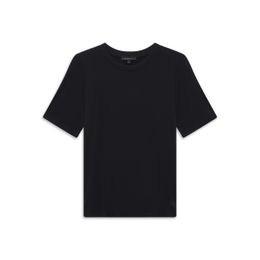 T-Shirt Bugatti, Damen, Gr. M, 290, schwarz, 100% Viskose, unifarben, normal, Rundhals, Shirts T-Shirt, aus 100% Viskose mit Rundhalsausschnitt
