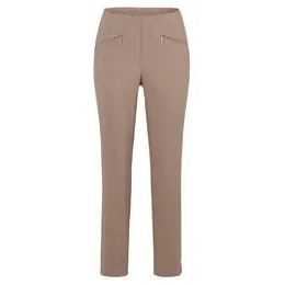 7/8-Hose GOLDNER "Stretchhose LOUISA, dehnbar & mit Taschen", Damen, Gr. 46, N-Gr, beige (taupe), Obermaterial: 67% Baumwolle CO. 28% Polyamid PA. 5% Elasthan EL., normal, Hosen 7/8-Hose, Ohne