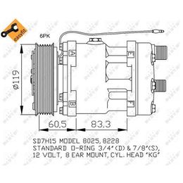 NRF Kompressor, Klimaanlage EASY FIT 32768 Universal 12V