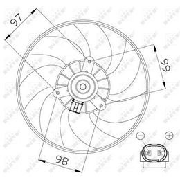 NRF L&uuml;fter, Motork&uuml;hlung 47557 12V 290mm f&uuml;r RENAULT 7701070299 7701051499 7701051494
