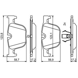 Bosch Bremsbelagsatz, Scheibenbremse 0 986 494 786 hinten rechts links f&uuml;r BMW 34216850570 34218855007 34206799813
