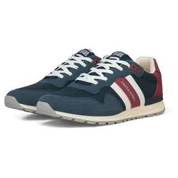 Jack & Jones Sneaker JACK & JONES "JFWSTELLAR", Herren, Gr. 43, navy kombiniert, Lederimitat, Mesh, kontrastfarbene Details, Schuhe Sneaker, Schn&uuml;rschuh, Halbschuh, Streetwear-Sneaker mit Profilsohle