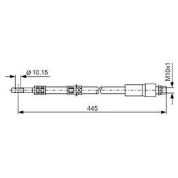 Bosch Bremsschlauch 1 987 476 455 vorne rechts links &Oslash;10,2mm 10,2mm f&uuml;r HOLDEN VAUXHALL OPEL CHEVROLET 13334943 13136715