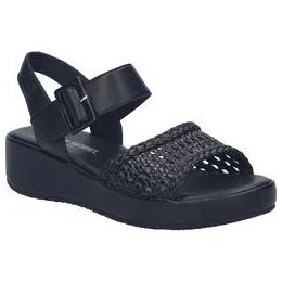 Sandale Josef Seibel "Eve 06, black-black", Damen, Gr. 37, schwarz (schwarz, schwarz), Obermaterial: 100% Rindsleder Leather cow., Schuhe Sandale