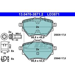 ATE Bremsensatz-Vorn und hinten SG00000DQW Bremsensatz, Scheibenbremse vorne rechts links bel&uuml;ftet 266mm f&uuml;r PEUGEOT CITRO&Euml;N VAUXHALL OPEL DS 3642786