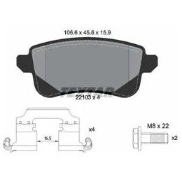 TEXTAR Bremsbelagsatz, Scheibenbremse 2210301 hinten rechts links mit Zubeh&ouml;r f&uuml;r RENAULT MITSUBISHI NISSAN SAMSUNG 440608235R 440603163R MQ005265