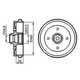 Bosch Bremstrommel 0 986 477 111 hinten rechts links f&uuml;r VW SEAT AUDI 823501615B 3055016151 171501615C