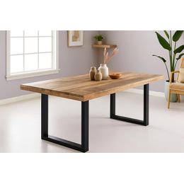 Esstisch RIO 240 / Mango naturfarben / 240x100 / U-Gestell Schwarz