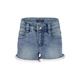 Jeansshorts Blue Seven, M&auml;dchen, Gr. 104, N-Gr, mittelblau, Denim/Jeans, Obermaterial: 78% Baumwolle, 20% Polyester, 2% Elasthan, Abriebeffekte, unifarben, Basic kurz, Jeans Jeansshorts