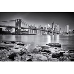 Fototapete papermoon "Photo-Art MARTIN FROYDA, NEW YORK - BROOKLYN BRIDGE", bunt, B:3m L:2,23m, Vlies, Tapeten