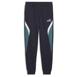 Sporthose Puma "Essentials Block Jogginghose Jungen", M&auml;dchen, Gr. 128, Normalgr&ouml;&szlig;en, new navy blau, Obermaterial: 68% Baumwolle, 32% Polyester. Rippe: 97% Baumwolle, 3% Elasthan. Tasche &ndash; Oben: 100% Baumwolle, regular fit, Hosen Sporthose