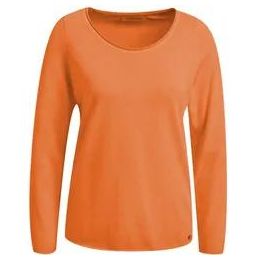 Smith & Soul Langarmshirt SMITH & SOUL, Damen, Gr. S, hot orange, Strick, Obermaterial: 50% Baumwolle, 50% Polyester, unifarben, regular fit normal, Rundhals, eingefasste Kante, Shirts Langarmshirt, tiefer Rundhals, regular fit