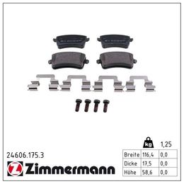 Zimmermann Bremsbelagsatz, Scheibenbremse 246061753 Hinterachse f&uuml;r VAG Audi (FAW)