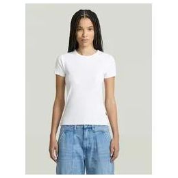 G-Star Raw T-Shirt G-STAR "Rib Cap Sleeve T-Shirt", Damen, Gr. L, wei&szlig;, Obermaterial: 94% Baumwolle, 6% Elasthan, Shirts T-Shirt