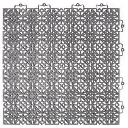 Kunststoff-Fliesen ANDIAMO "Terra Sol, Terrassenfliesen, wetterfest, Made in Switzerland", grau (dunkelgrau), B:380mm L:380mm, Polypropylen (PP), Hartbodenbel&auml;ge, Klickfliesen, 38x38 cm, Balkon Bodenbelag, UV-best&auml;ndig