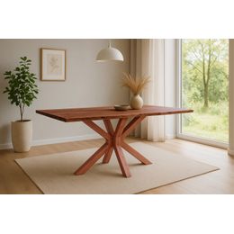 Esstisch Prag / nussbaumfarben / 140x80 / Spider-Holzgestell Nussbaum