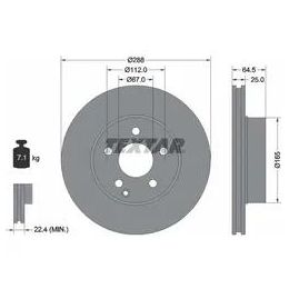 TEXTAR Bremsscheibe PRO 92159603 vorne rechts links bel&uuml;ftet 288mm f&uuml;r MERCEDES-BENZ A2044210012 2044210012 0004211912