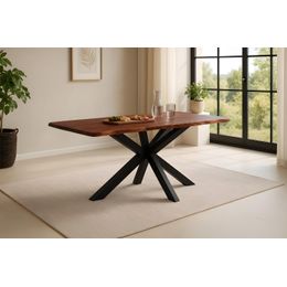 Baumkantentisch ROXANA / 180x90 / Spider-Gestell Schwarz