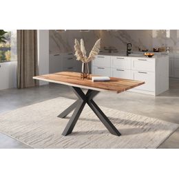 Baumkantentisch POLLY / naturfarben / 120x80 / Spider-Gestell Schwarz