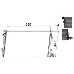 Mahle K&uuml;hler, Motork&uuml;hlung CR 1395 000S f&uuml;r SKODA VW SEAT CUPRA AUDI 3C0121253R 1K0121251AN