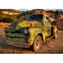 Fototapete papermoon "Vintage Pick Up Truck", bunt, B:3m L:2,2m, Vlies, Tapeten