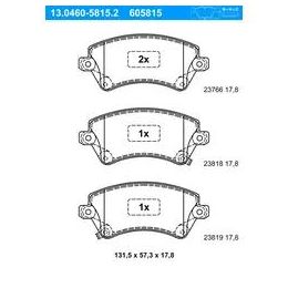ATE Bremsbelagsatz, Scheibenbremse 13.0460-5815.2 vorne rechts links f&uuml;r TOYOTA 04465-02061 04465-02130