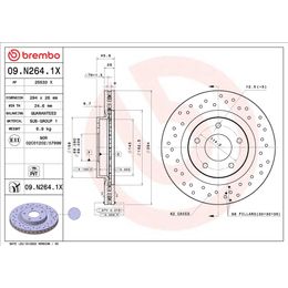 Brembo Bremsscheibe 09.N264.1X vorne rechts links Gelocht 294mm f&uuml;r MITSUBISHI PEUGEOT CITRO&Euml;N (GAC) 4615A178 1610623080 4615A075