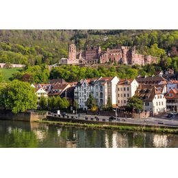 Fototapete papermoon "Dorf am Wasser", bunt, B:3m L:2,23m, Vlies, Tapeten