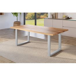 Esstisch Julius / Holz Wildeiche-Optik / 240x100 / U-Gestell Silber