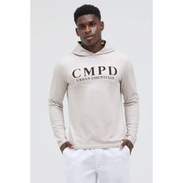 Langarmshirt CMPD, Herren, Gr. 4XL, french grau, Single Jersey, Material: 100% Baumwolle, bedruckt, relaxed fit normal, Rundhals, eingesetzt gerader Abschluss, Shirts Langarmshirt, aus Baumwolle