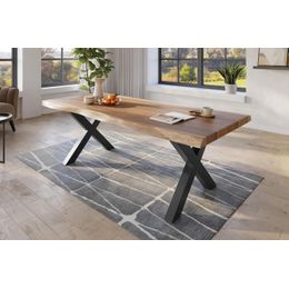 Esstisch Titan / naturfarben / 220x110 / X-Gestell Schwarz