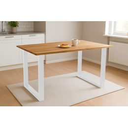 Esstisch Salvador / 140x80 / U-Gestell Wei&szlig;