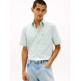 Kurzarmhemd Tommy Hilfiger "LIGHT OXFORD SOLID", Herren, Gr. XXL, N-Gr, gr&uuml;n (crushed mint), Web, Obermaterial: 97% Baumwolle, 3% Elasthan, regular fit normal, Hemden, regular fit, Button-down-Kragen