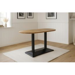 Bistrotisch EMELIAN / 110x50 / S&auml;ulen-Gestell Schwarz