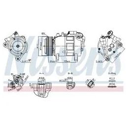 NISSENS Kompressor, Klimaanlage 891148 12V f&uuml;r MINI BMW 64526842618 5A5C710 5A21D11
