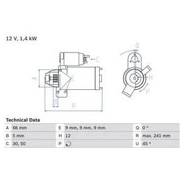 Bosch Starter 0 986 024 980 12V f&uuml;r BMW 12418571905 12418577009 12418581100