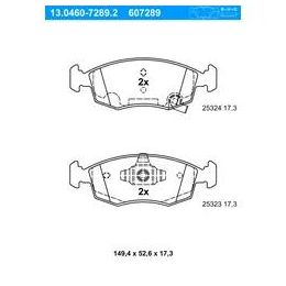 ATE Bremsbelagsatz, Scheibenbremse 13.0460-7289.2 vorne rechts links f&uuml;r FIAT LANCIA 77366212 77366378 6001073454