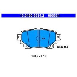 ATE Bremsbelagsatz, Scheibenbremse 13.0460-5534.2 hinten rechts links f&uuml;r LEXUS TOYOTA SUBARU 04466F4020 04466-52210 04466-12161
