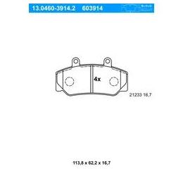 ATE Bremsbelagsatz, Scheibenbremse 13.0460-3914.2 vorne rechts links f&uuml;r VOLVO 272827 271179 271182