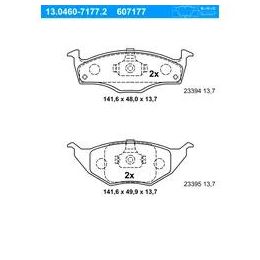 ATE Bremsbelagsatz, Scheibenbremse 13.0460-7177.2 vorne rechts links f&uuml;r VAG 6E0698151