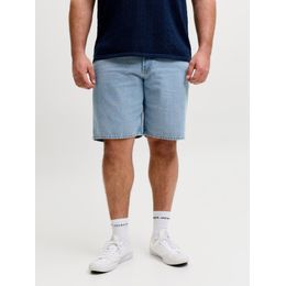 Jack & Jones PlusSize Jeansbermudas "JJITONY JJORIGINAL SHORT", Herren, Gr. 44 (5XL), N-Gr, blau denim, Denim/Jeans, Obermaterial: 100% Baumwolle, JACK & JONES PLUSSIZE, leichte Abriebeffekte, relaxed fit kniefrei, Jeans, Five-Pocket-Design, relaxed fit