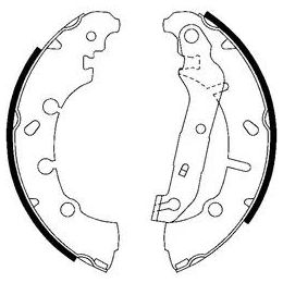 ATE Bremsbackensatz 03.0137-0394.2 hinten rechts links mit Hebel f&uuml;r MAZDA FORD 1417551 1236882 1123790